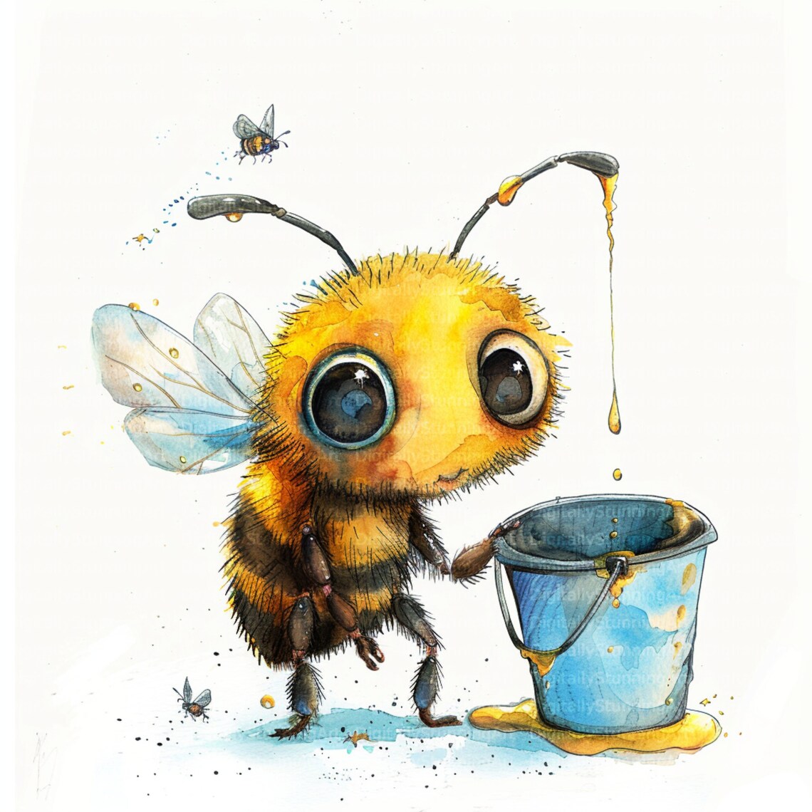 Watercolor Bees Clipart, Nursery Art (digital Download - Etsy Canada