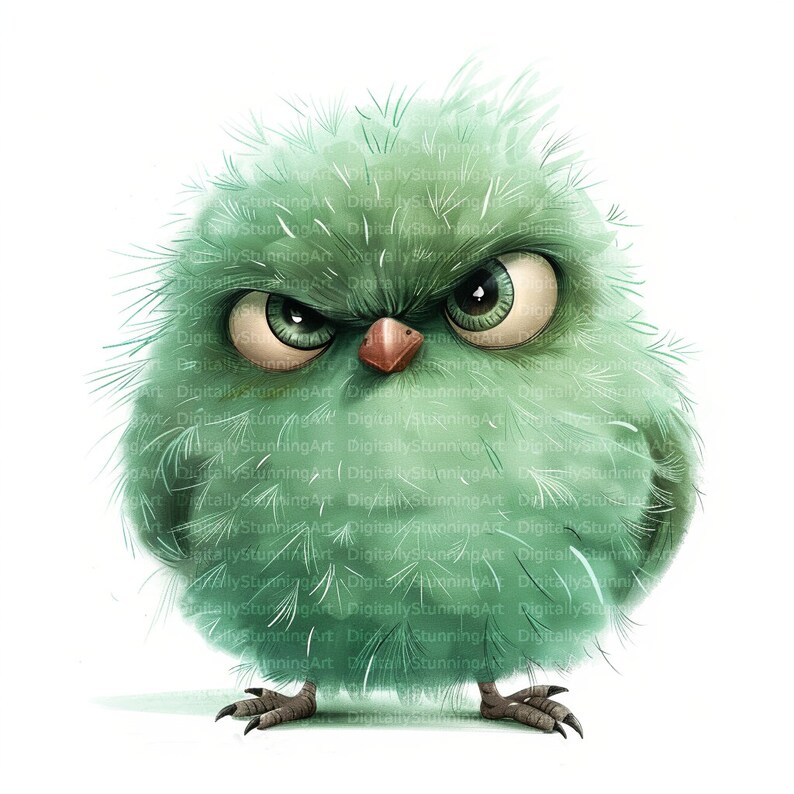 15 Grumpy Birds Watercolor Clipart, Digital Clipart, Commercial Use ...