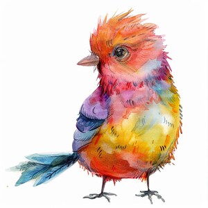 15 Whimsical Birds Watercolor Clipart, Digital Clipart, Commercial Use ...