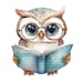 Watercolor Baby Owl Clipart With Glasses (digital Download) - Etsy