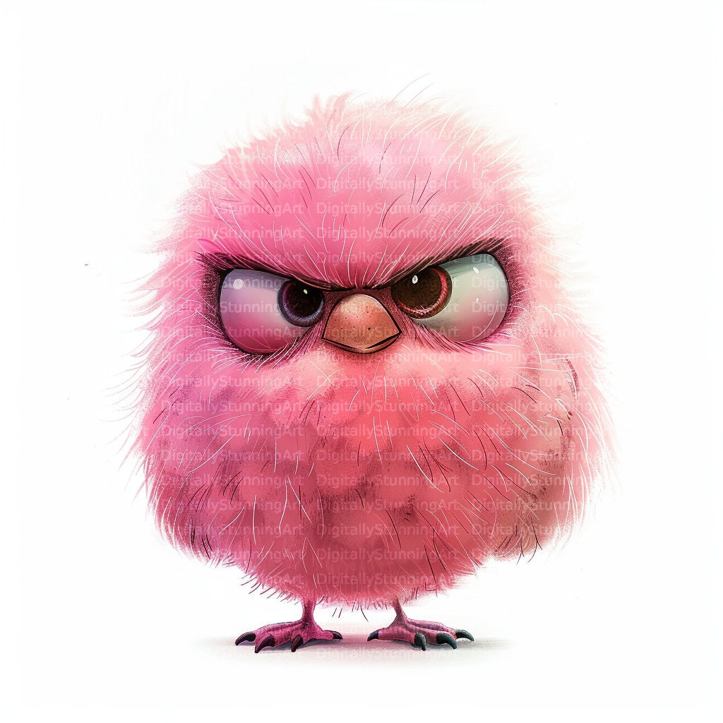 15 Grumpy Birds Watercolor Clipart, Digital Clipart, Commercial Use ...