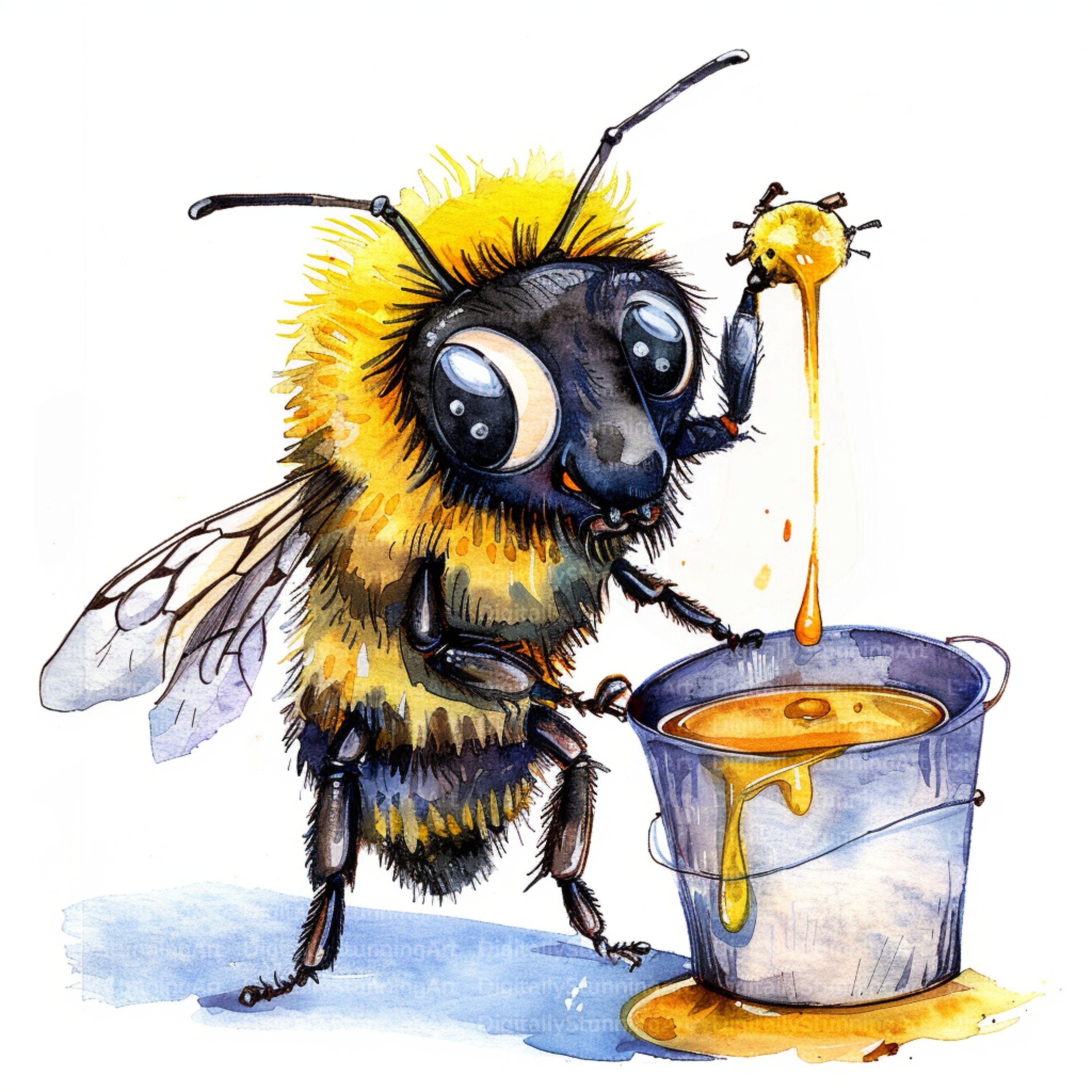 Watercolor Bees Clipart, Nursery Art (digital Download - Etsy