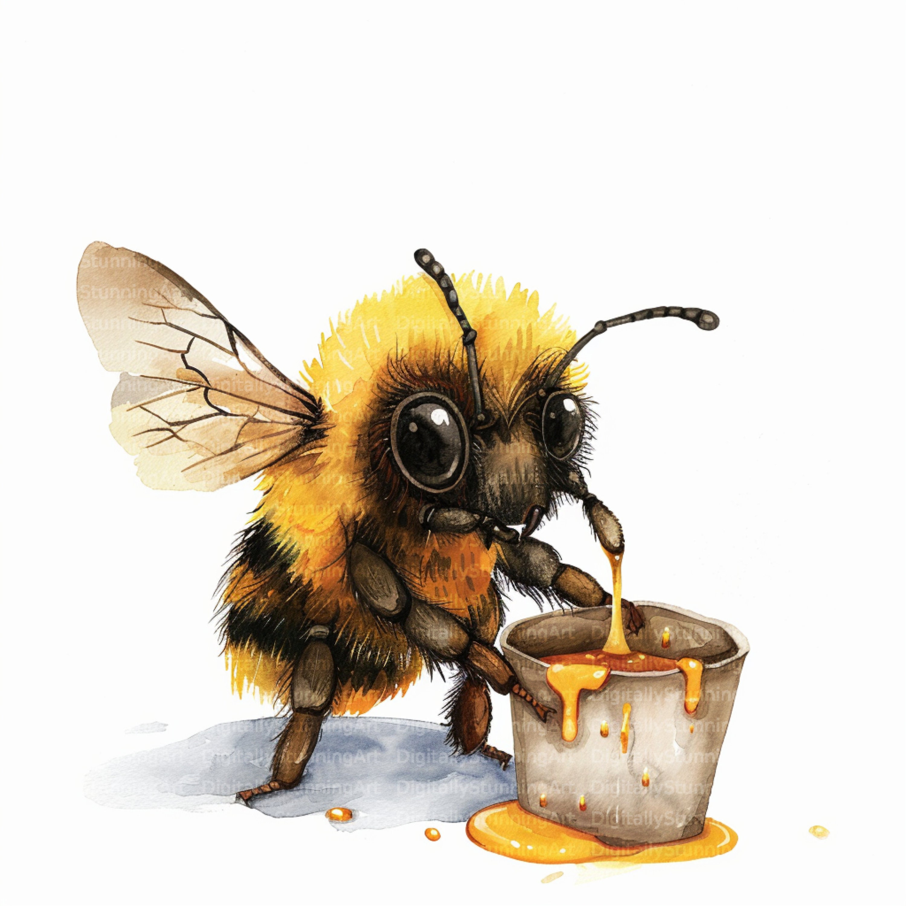 Watercolor Bees Clipart, Nursery Art (digital Download - Etsy