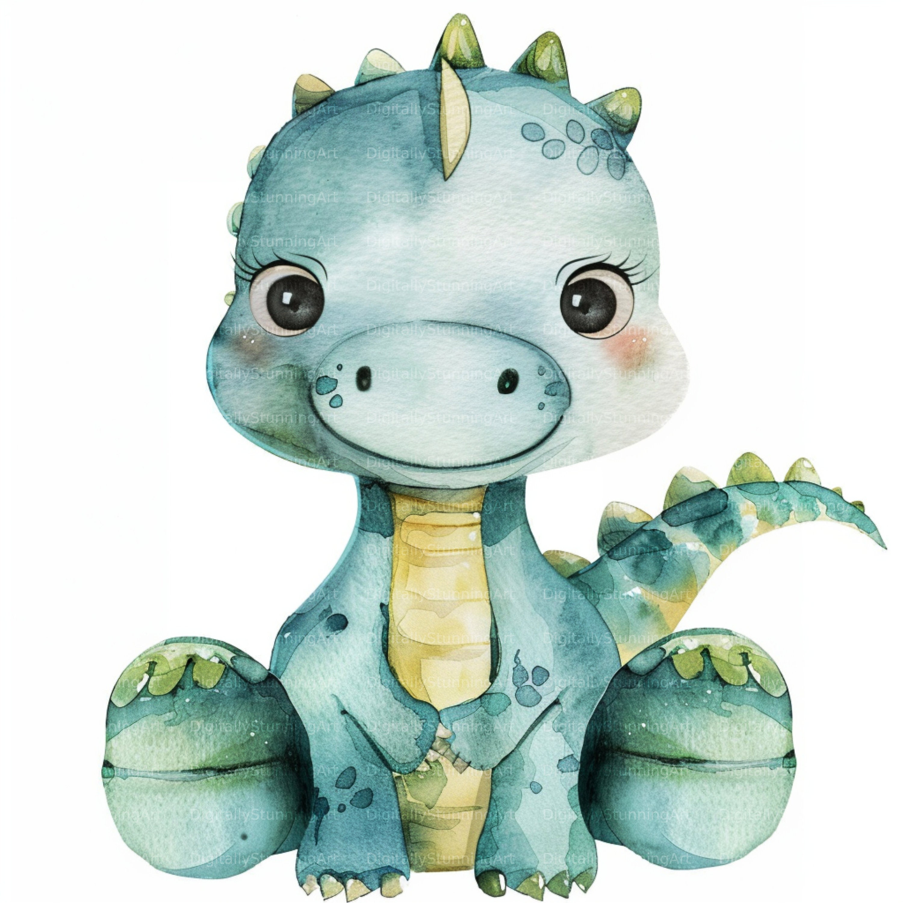 Watercolor Baby Dinosaur Clipart, Nursery Art (digital Download) - Etsy