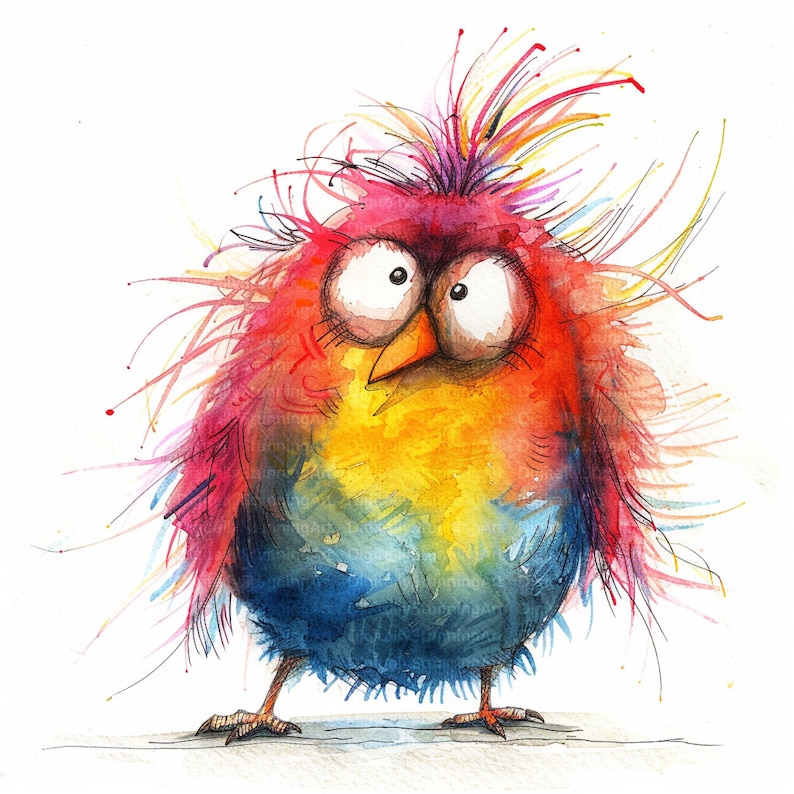 Whimsical Watercolor Bird Clipart, Commercial Use (digital Download) - Etsy