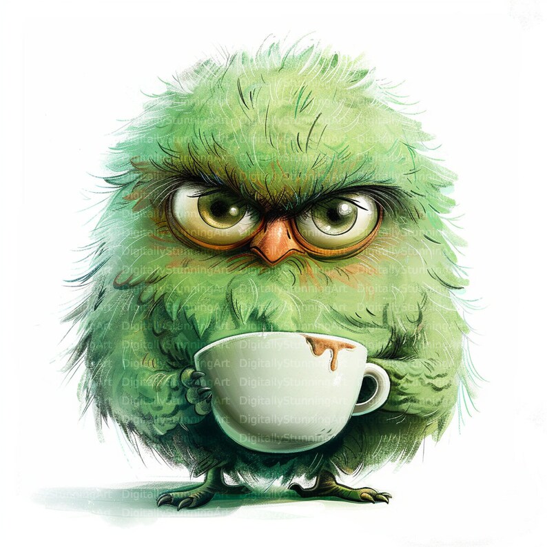 Grumpy Watercolor Bird Clipart, Commercial Use (digital Download) - Etsy