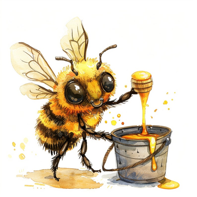 Watercolor Bees Clipart, Nursery Art (digital Download - Etsy Canada