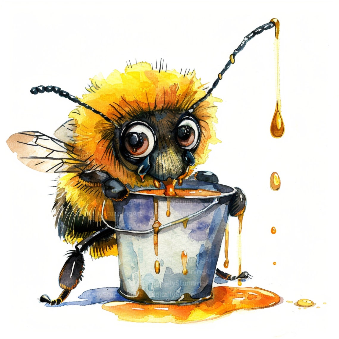 Watercolor Bees Clipart, Nursery Art (digital Download - Etsy Canada