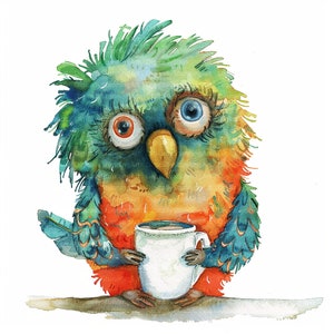 15 Whimsical Birds Watercolor Clipart, Digital Clipart, Commercial Use ...