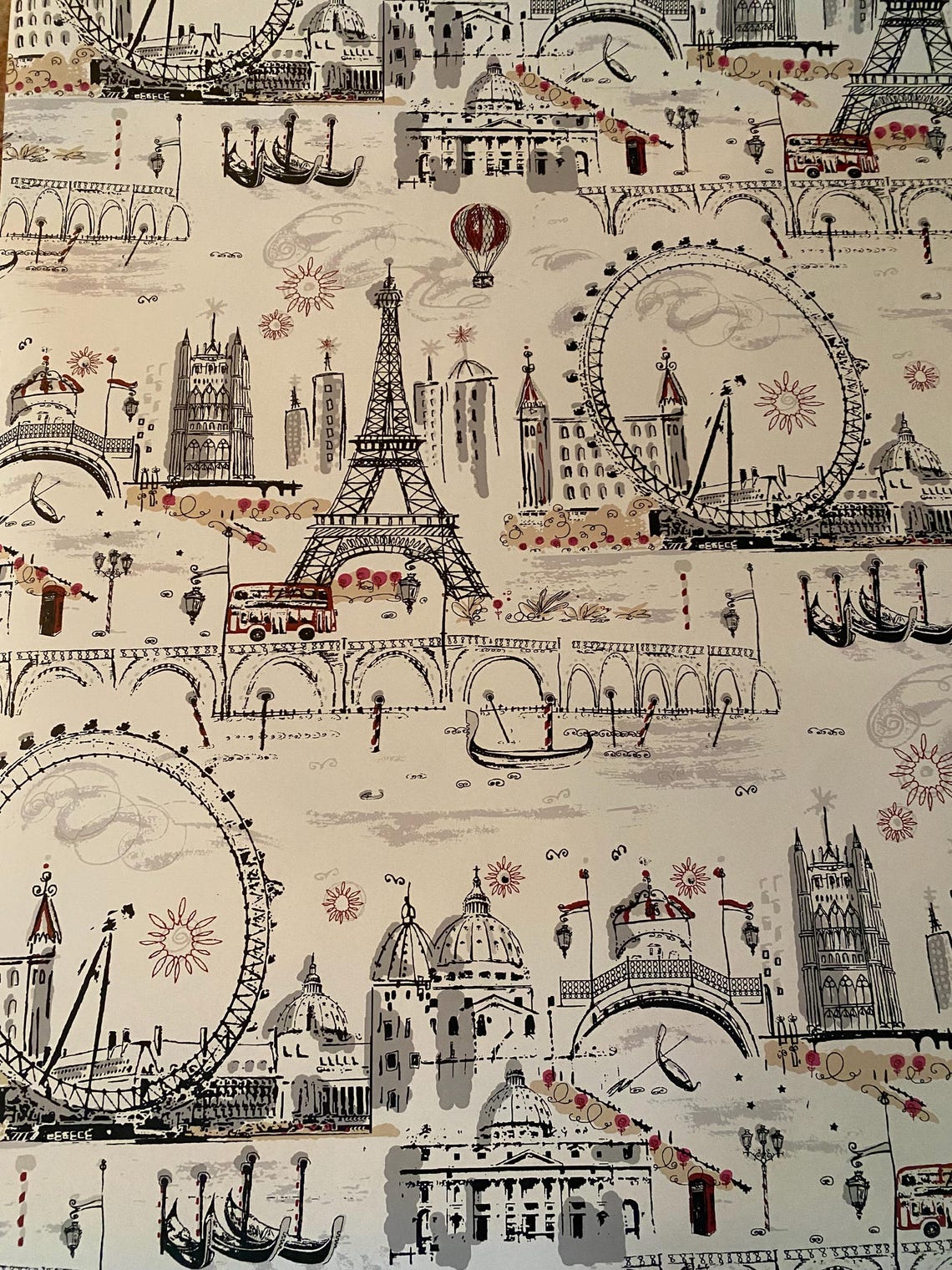 Parisian Themed Wallpaper Scrap - Etsy