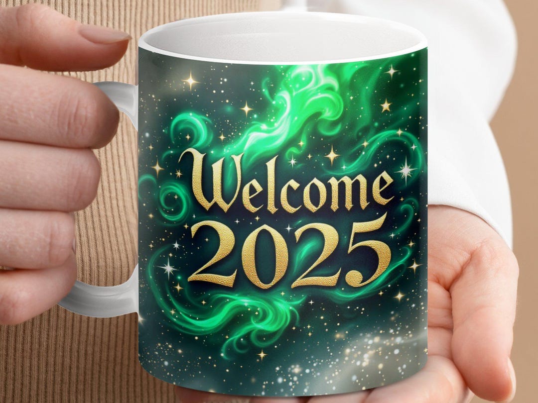 New Year 2025 Mug, Welcome 2025 Coffee Cup, Happy New Year Mug, Festive ...