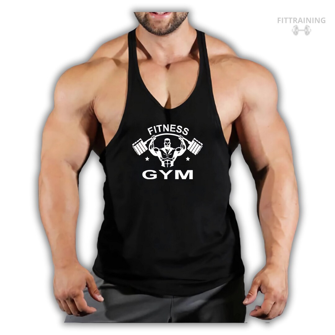 Muscle Mens Clothing Y Back Fitness Sleeveless Vest Shirt Weightlifting ...