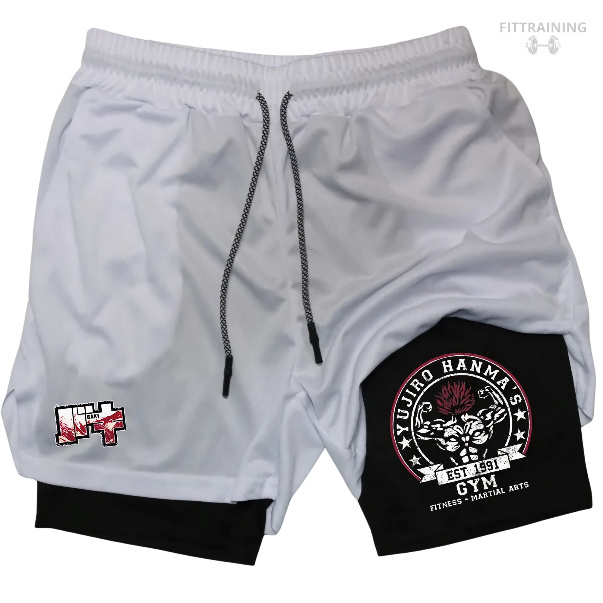 Shorts Men Gym Anime Baki Summer Sports Shorts 2 in 1 Quick Dry Workout ...