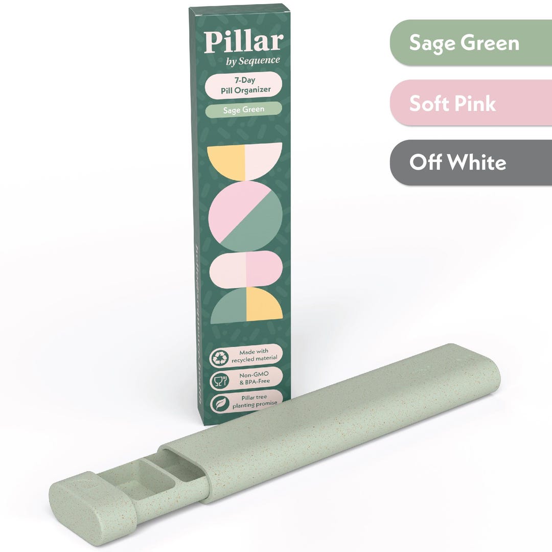 Pillar - Eco-friendly 7-day Pill Organiser - Biodegradable Wheat Straw ...