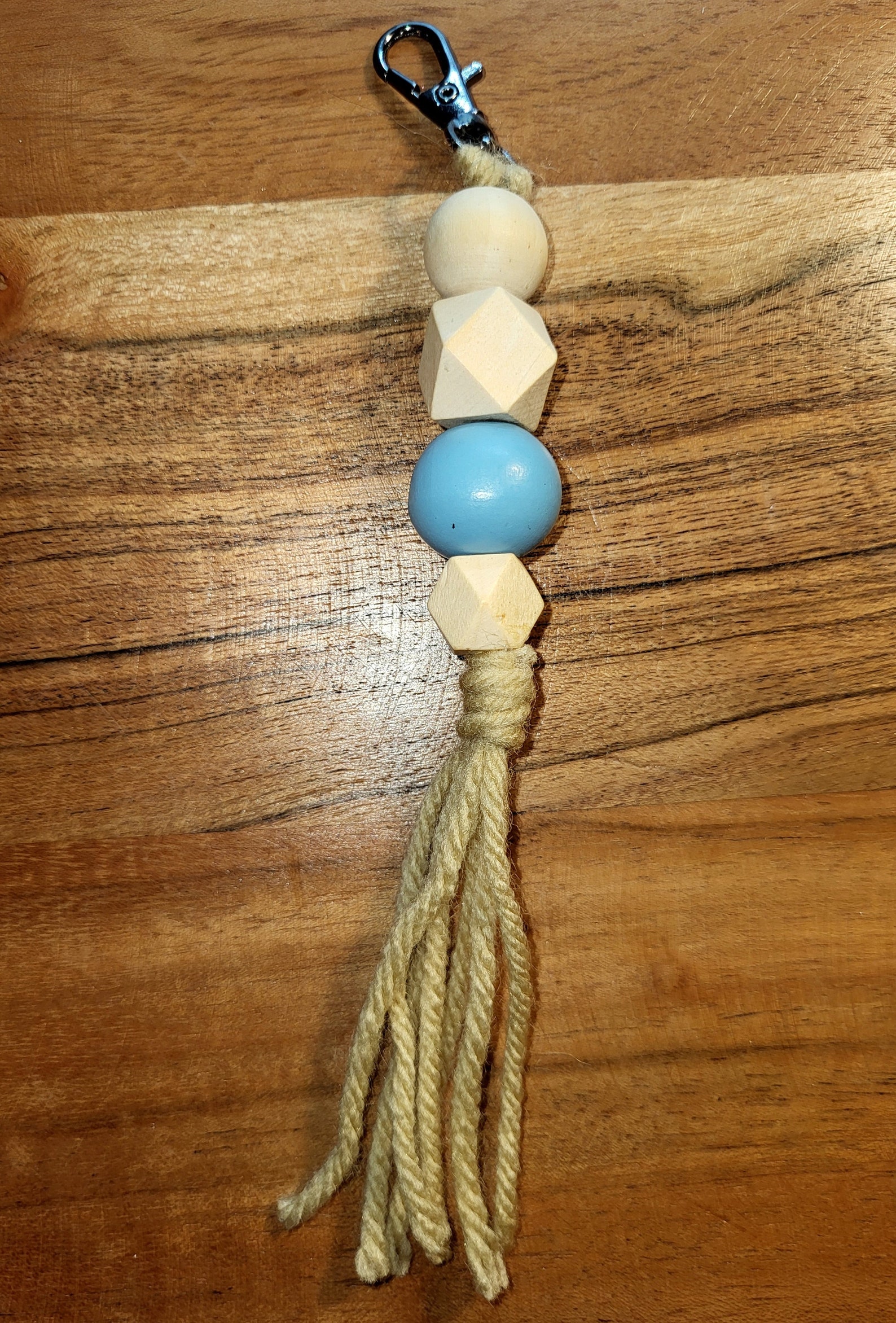Wooden Boho Beaded Keychains, Bag Charms, Tassel Keychains - Etsy