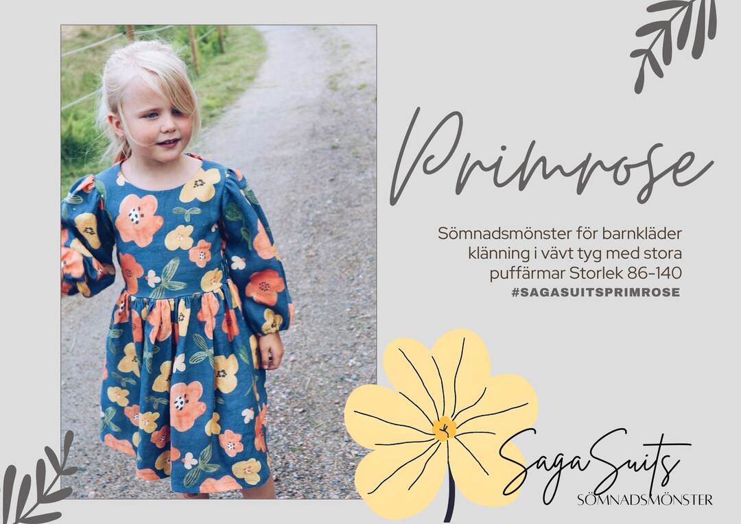Primrose Klänning I Vävt Tyg Med Puffärm - Etsy