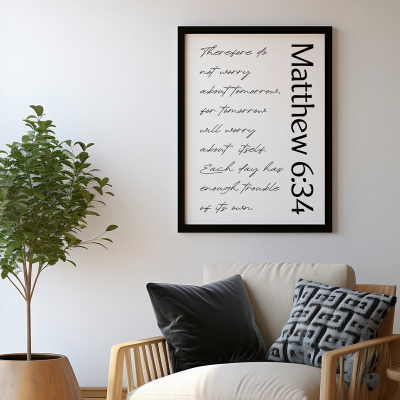 Matthew 6 34 Print - Etsy