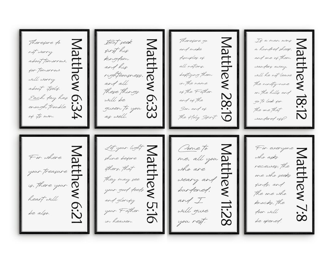 Matthew Bible Verses | Set of 8 | Printable Wall Art | Digital Download ...
