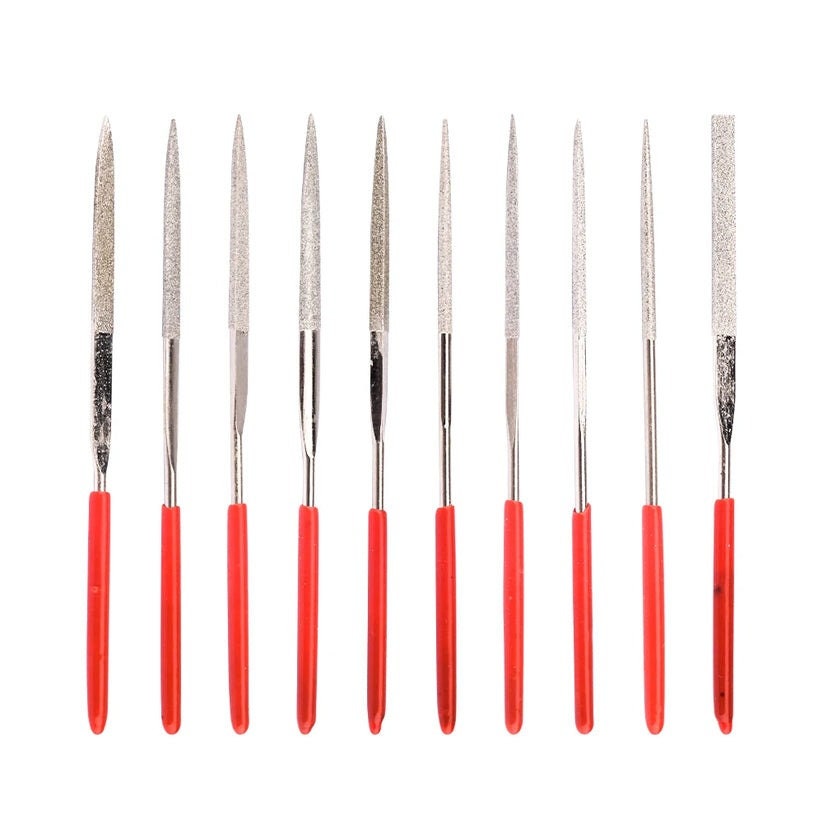 10 Piece Needle File Set: Tools for Jewelry, Metal Craft, Glass, Stone ...
