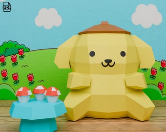 Papercraft Pluto Sitting, Dog, Pdf, SVG and DXF Format Compatible With ...