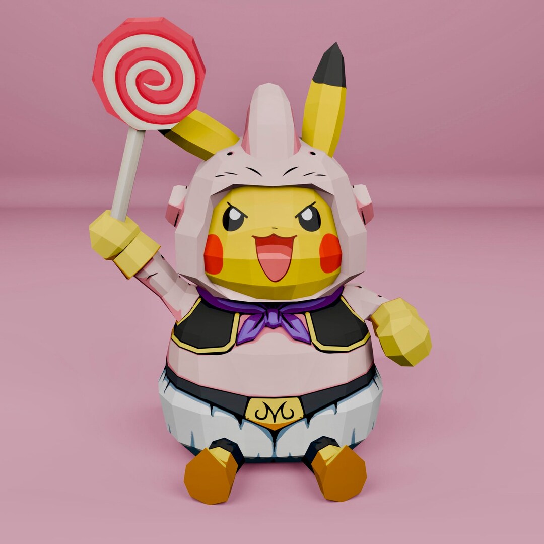 Pikachu Majin Boo Papercraft, PDF, PDO, DXF Format, Digital Template ...