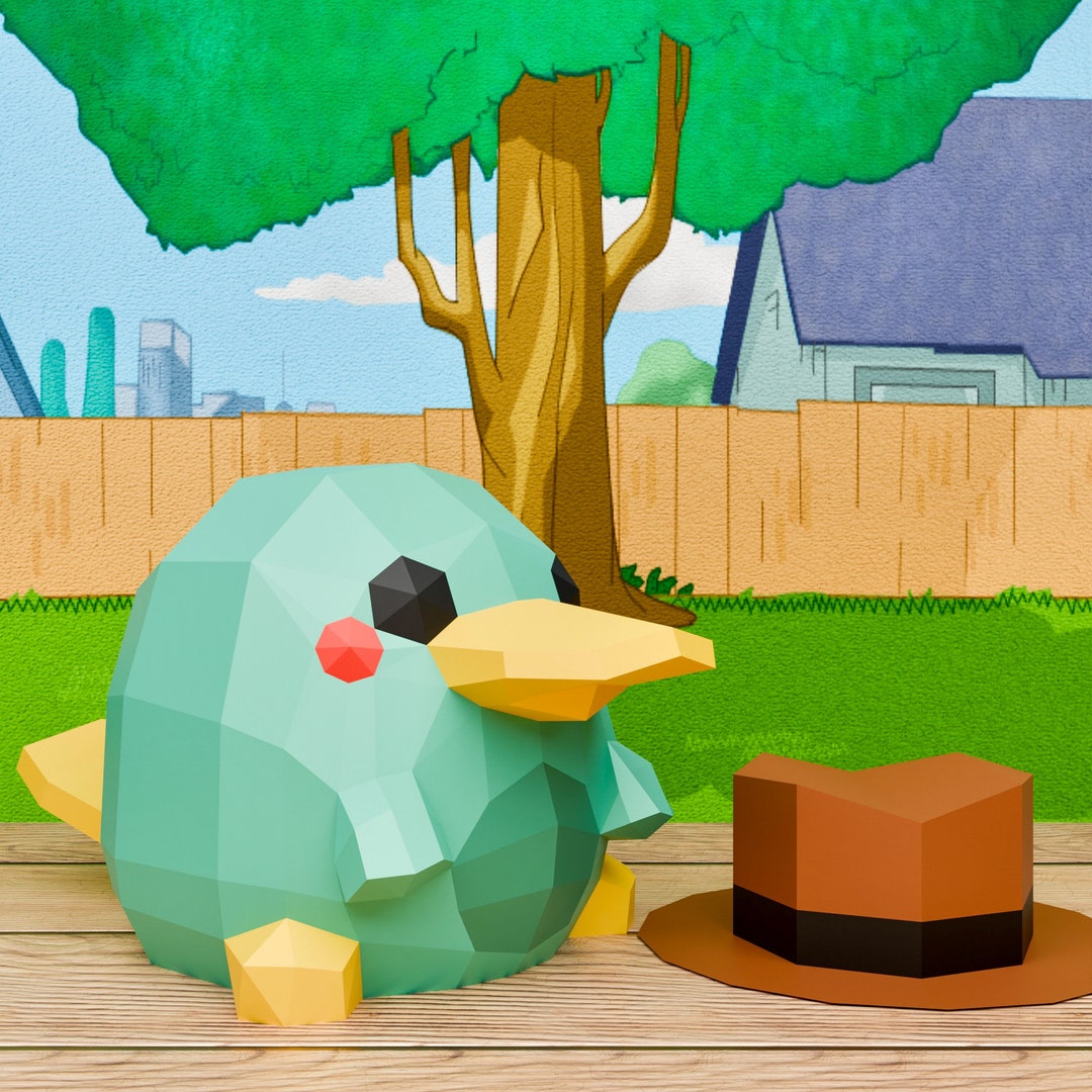 Peluche Perry el Ornitorrinco Papercraft, Pdf, DXF format, digital ...
