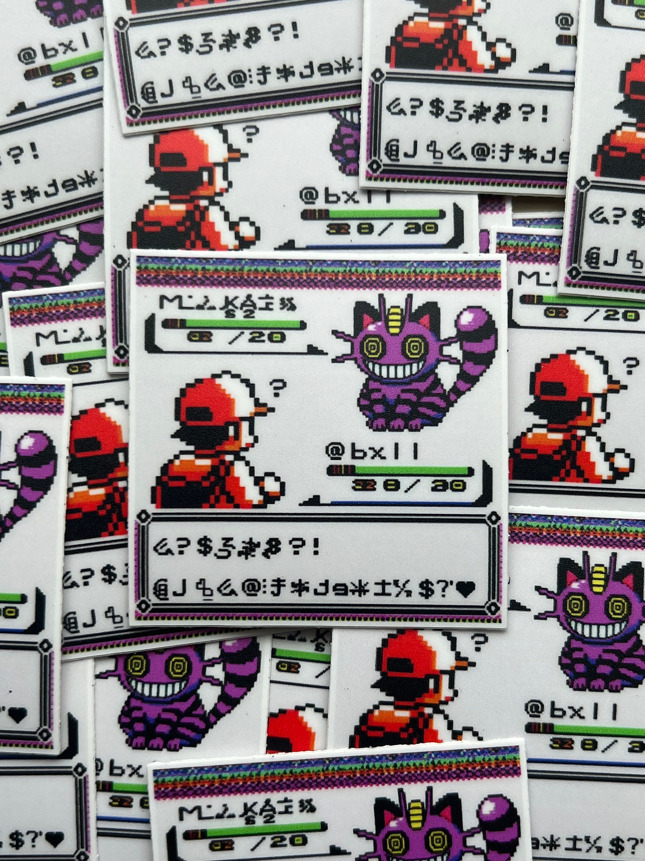 Cheshire Meowth GBA Pokemon Battle 2x2 Sticker Thick Waterproof Vinyl ...