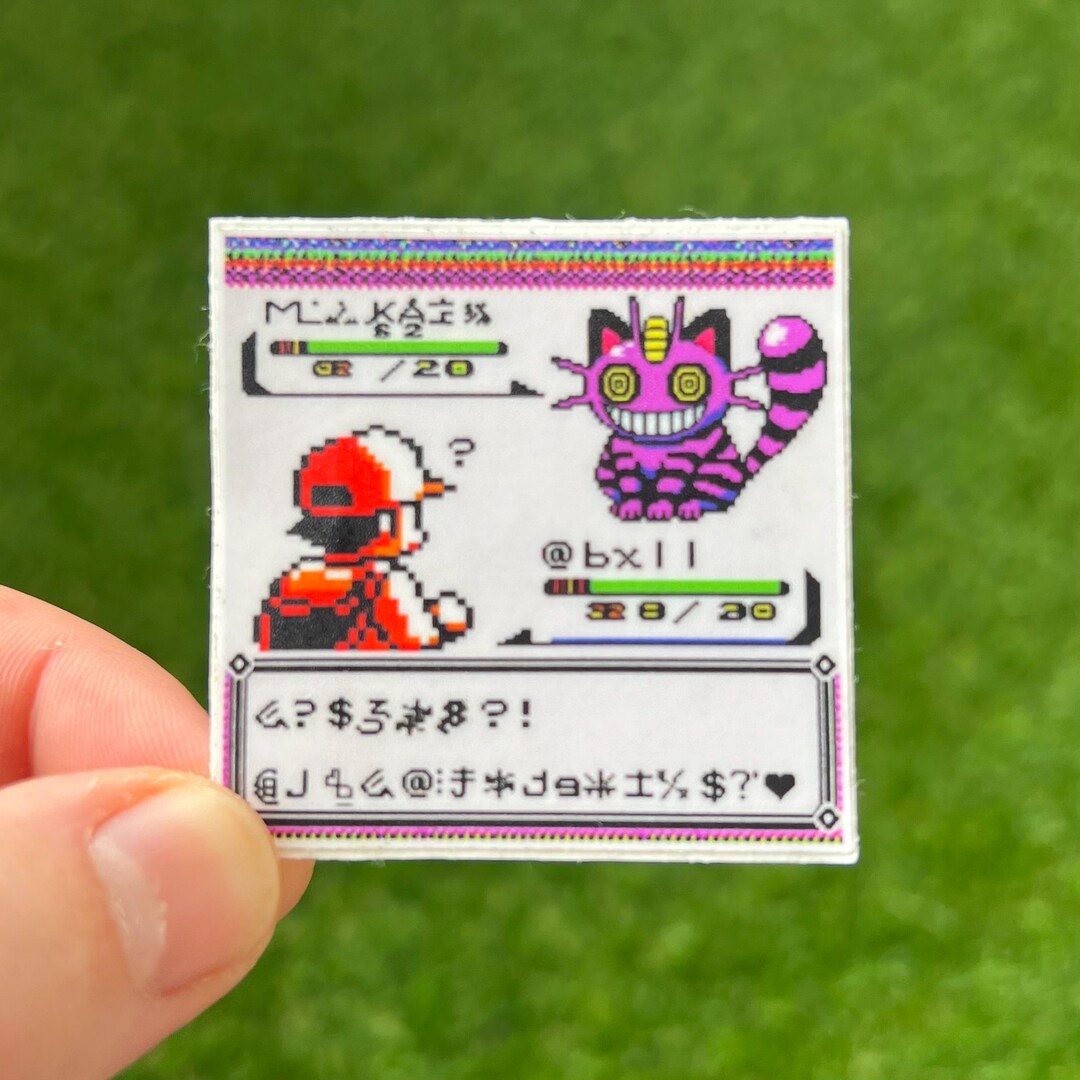 Cheshire Meowth GBA Pokemon Battle 2"x2" Sticker - Thick Waterproof ...