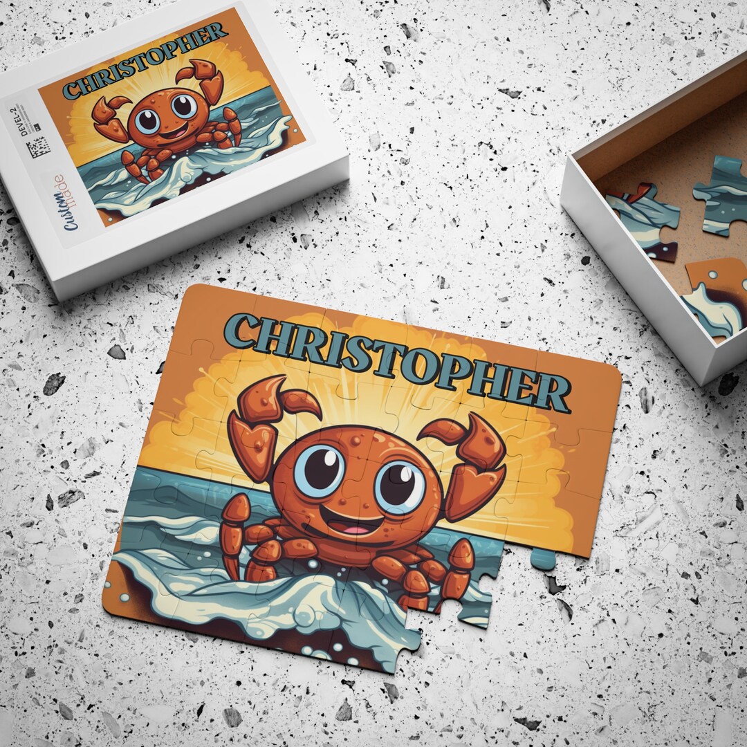 Personalized Crab Puzzle, Name Puzzle, Birthday Gift for Kids ...