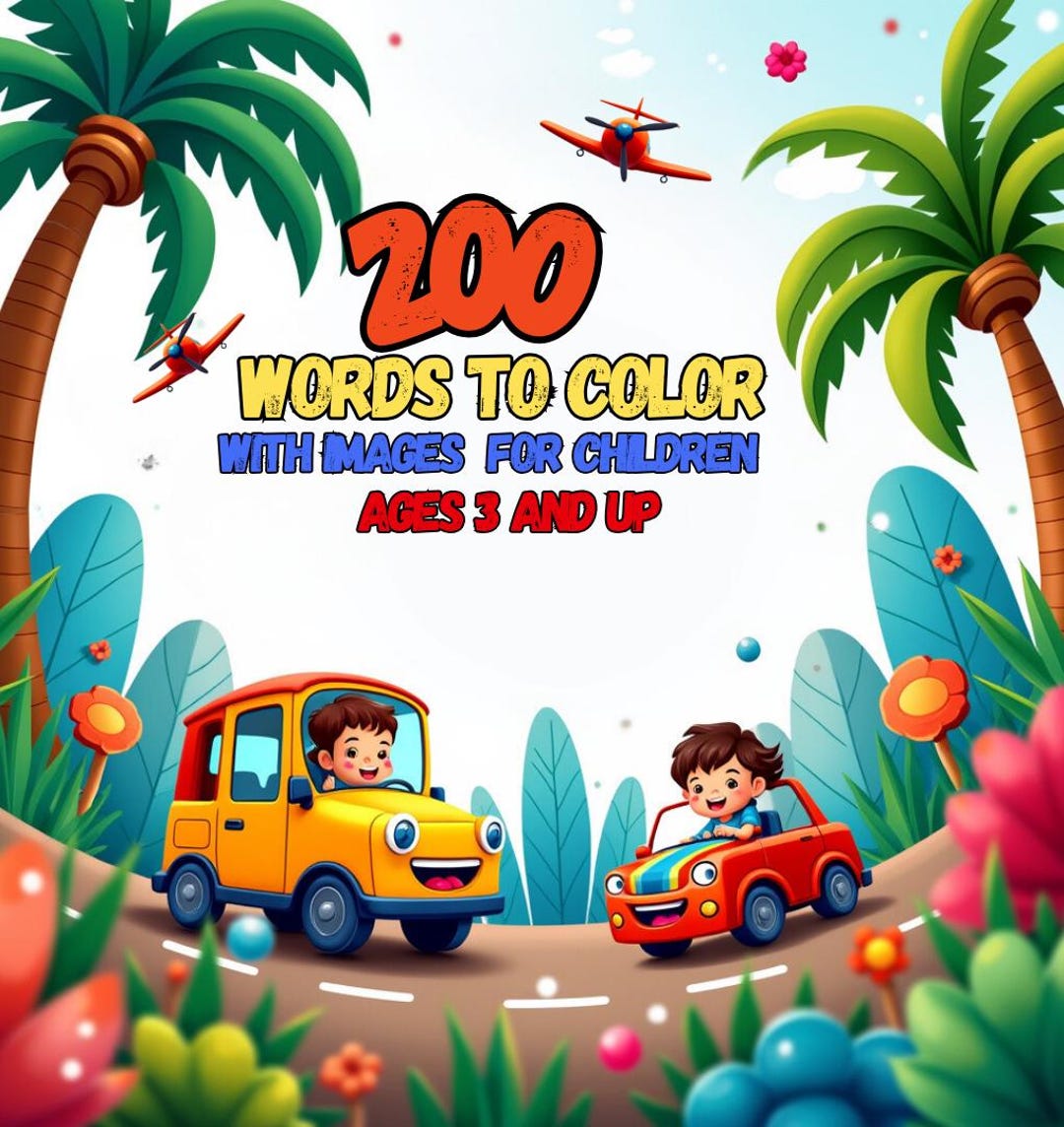 Coloring Book Words and Pictures, 200 Pages, Coloring Book for Kids ...