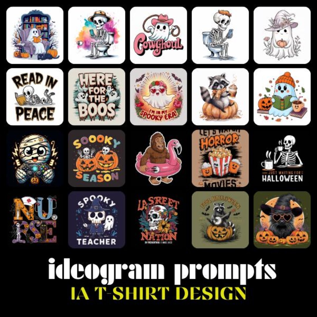 Halloween Ideogram AI Art Prompts, Shirt Design Quotes Prompt, Ideogram ...
