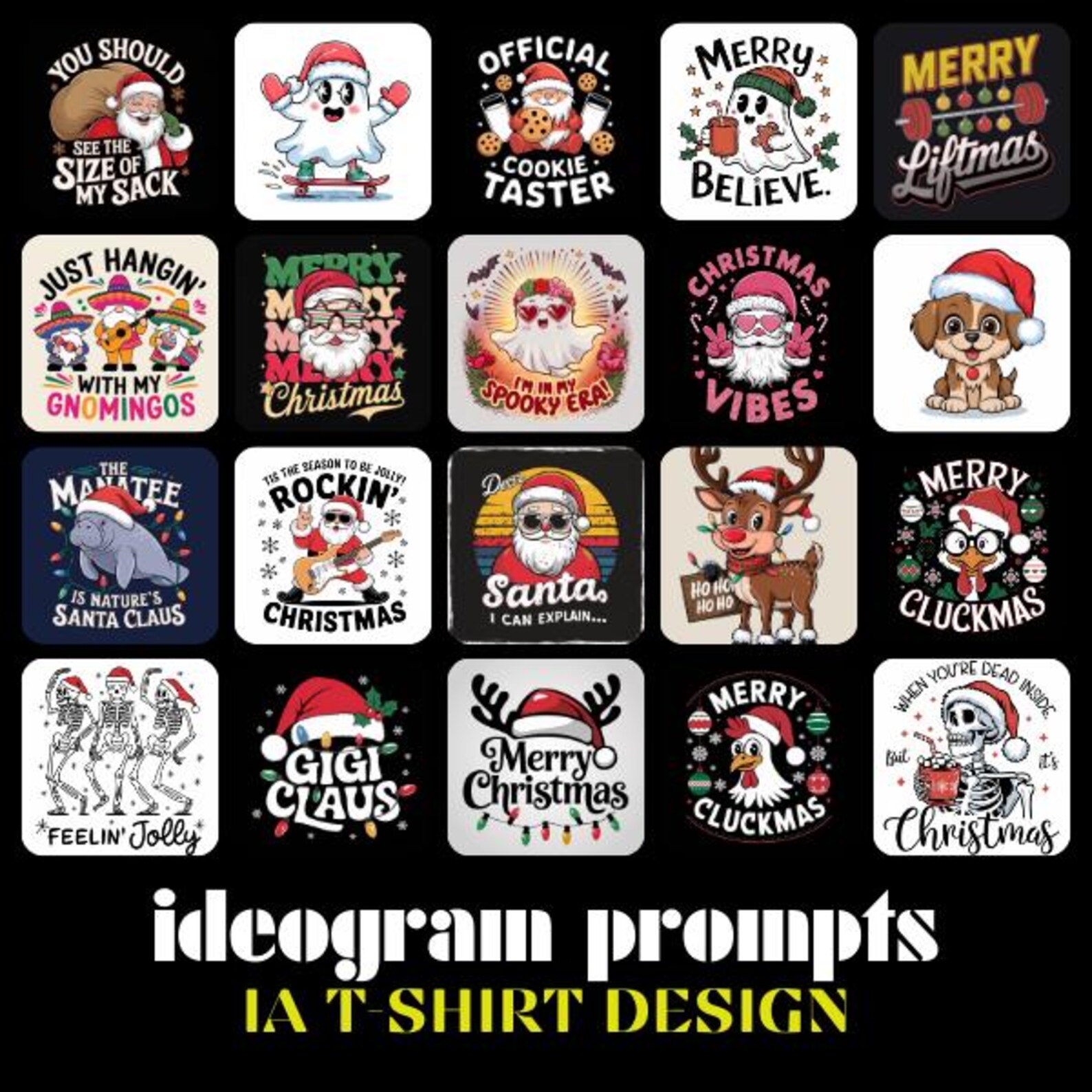 Christmas Ideogram AI Art Prompts, Shirt Design Quotes Prompt, Ideogram ...