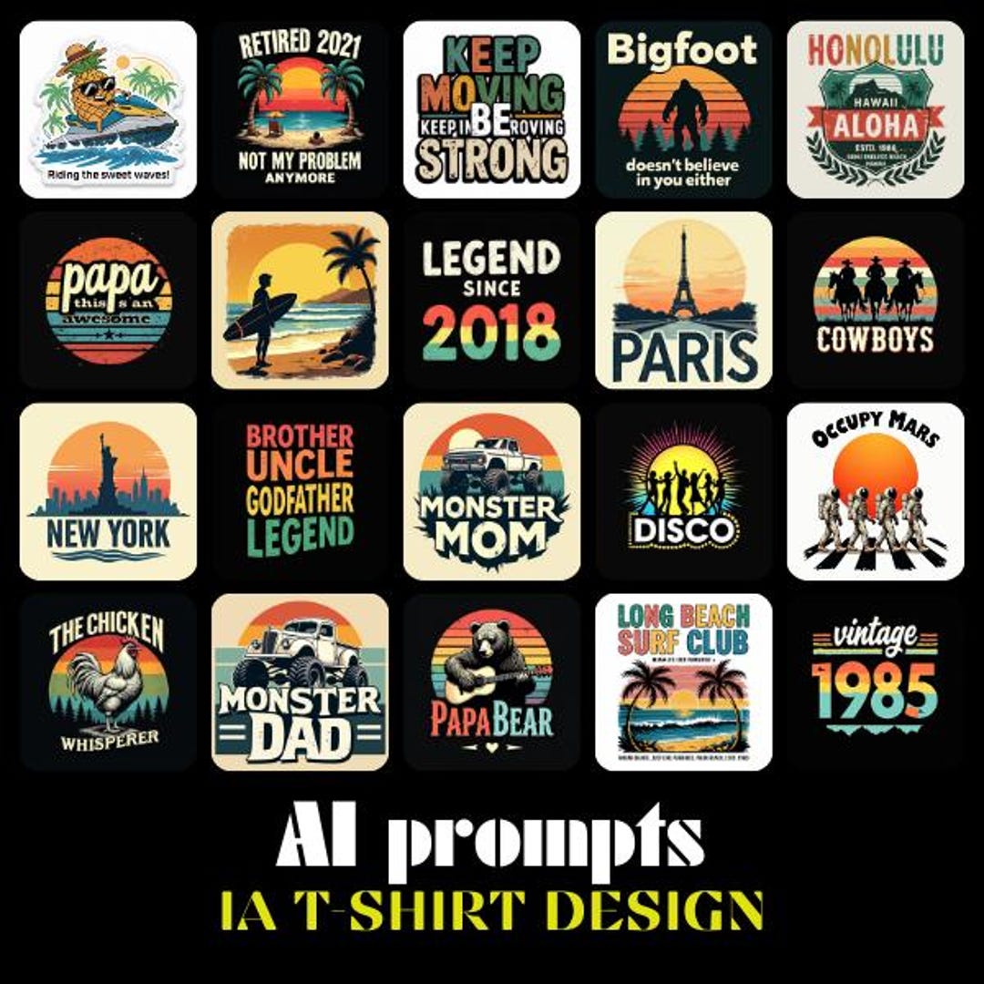 Retro-style Design Ideogram AI Art Prompts, Shirt Design Quotes Prompt ...