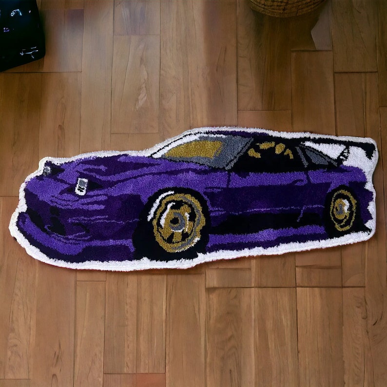 Retro Classic Racing Car Rug Sports Car Carpet Enthusiast JDM Fan Rug ...