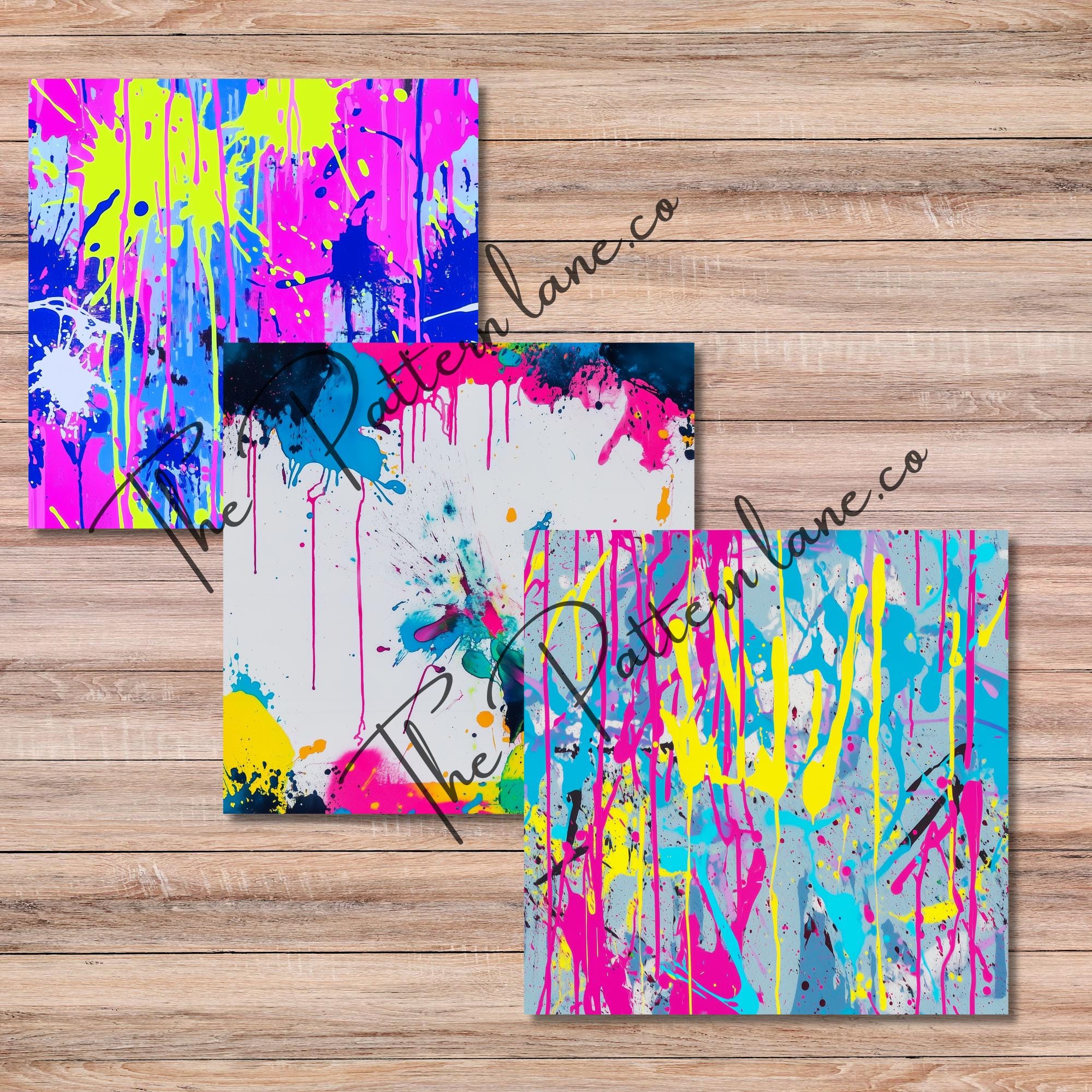 Seamless Neon Paint Drip Background | Bold, Colorful Grunge Digital ...