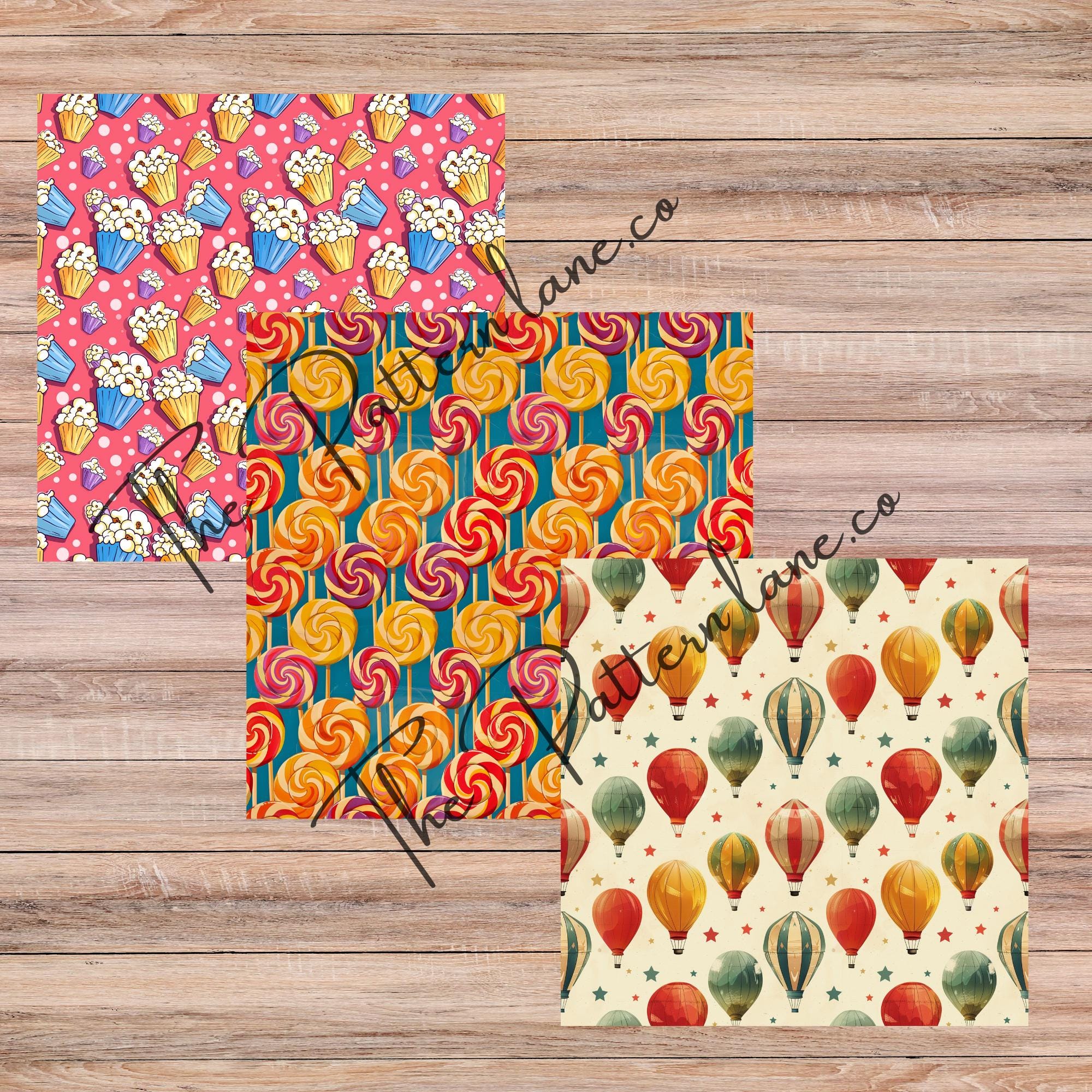 10 Pack Seamless Digital Paper Vintage Retro Carnival Theme Fair ...