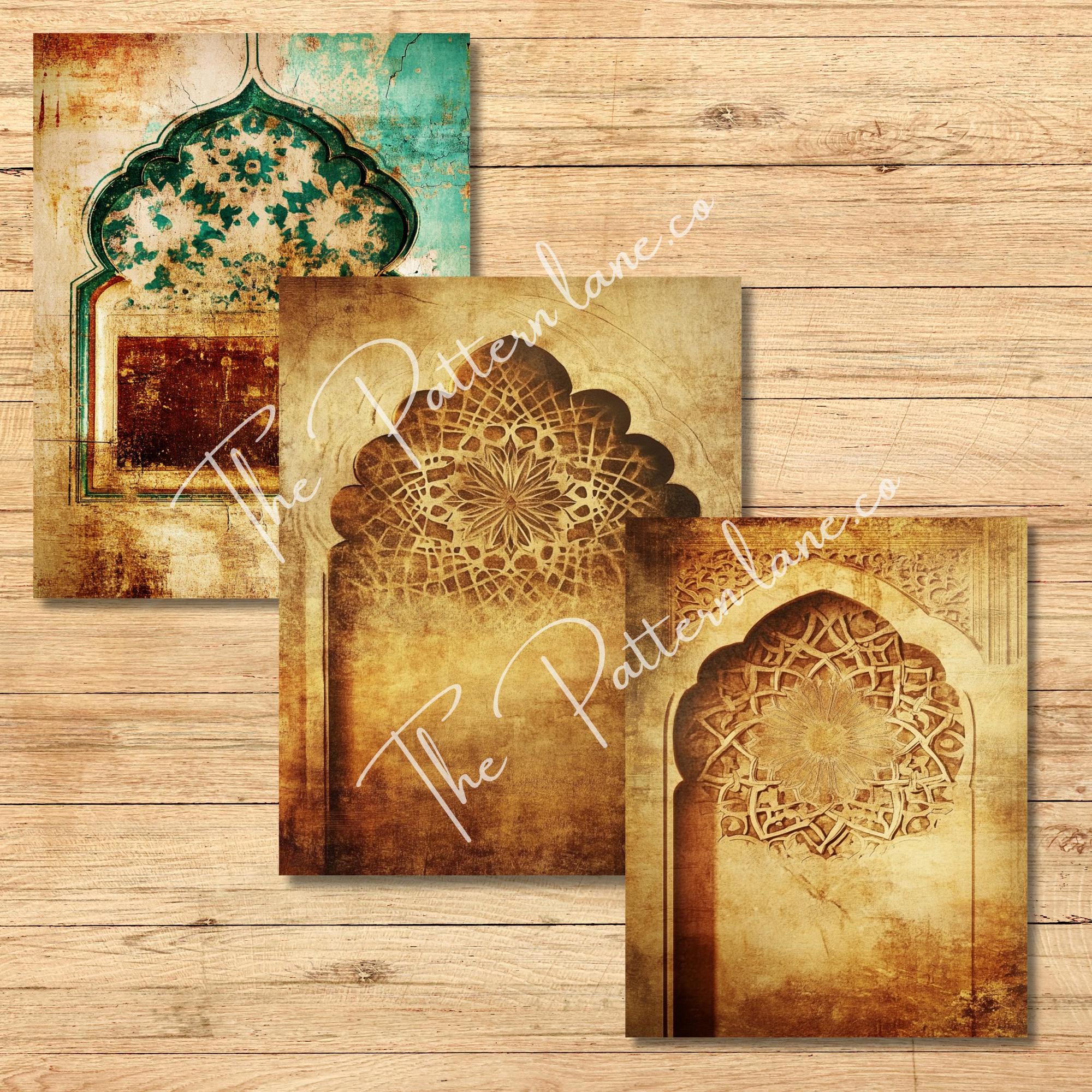 Grunge Arabian Papers , Stained Pages With Arabian Wall & Architecture ...