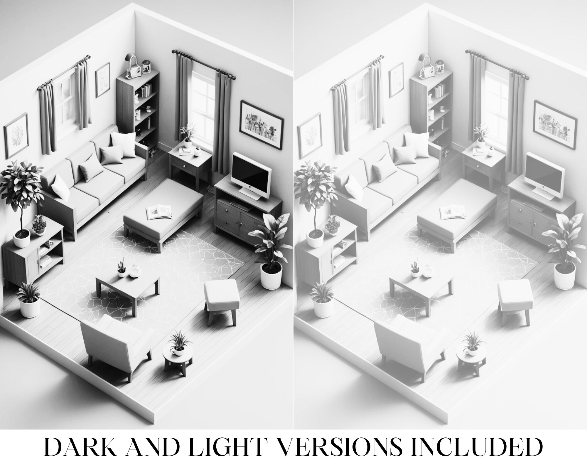 Pocket Mini Room Coloring Pages 50 Pages Adult & Kids Coloring Book ...