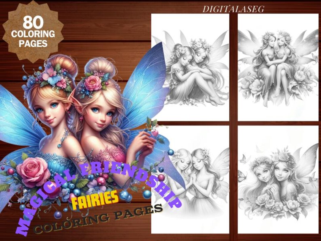 Magical Friendship Fairies (80 Page) Coloring Pages Adult & Kid ...