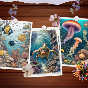 Enchanted Underwater Coloring Pages (40 Pages) Adult & Kid Coloring ...