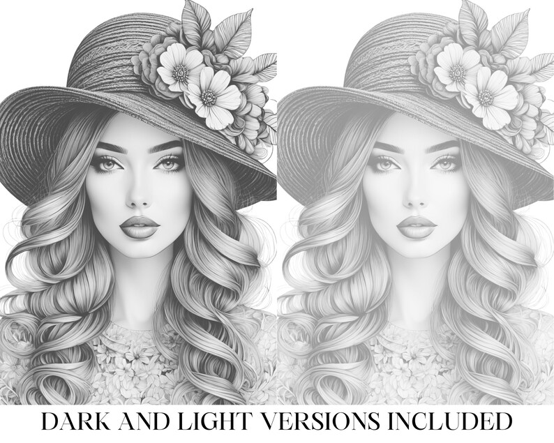 Women and Fancy Crazy Hats Coloring Pages 100 Pages Adult & Kid ...