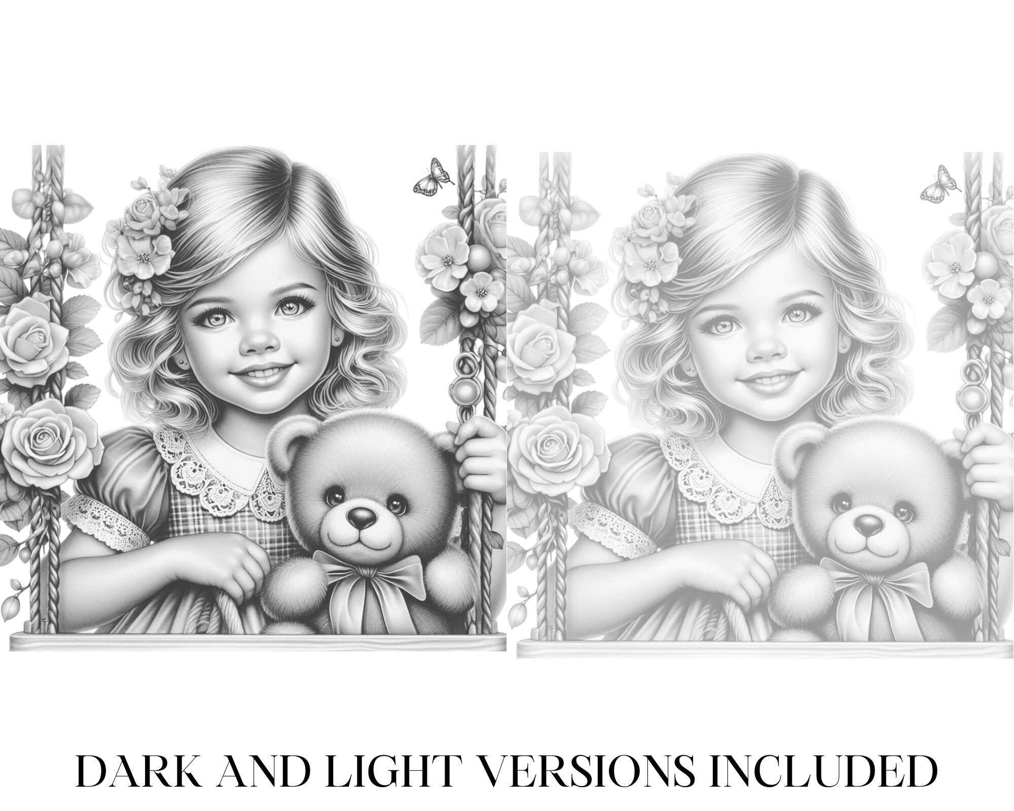 Adorable Vintage Girl Coloring Pages 60 Pages Adult &kid Coloring Book ...