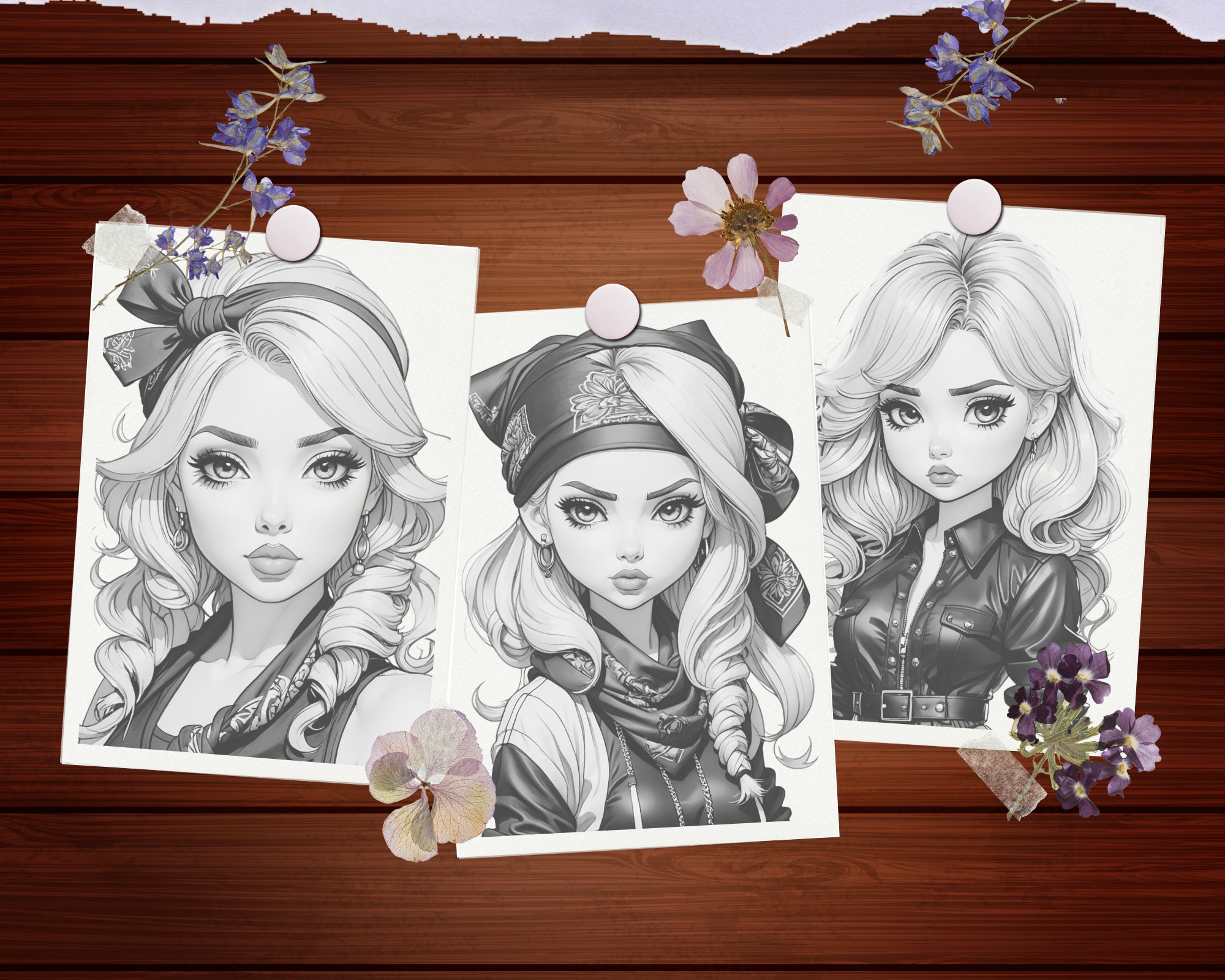 Beautiful Girls Emotions Coloring Pages 100 Pages Adult & Kid Coloring ...