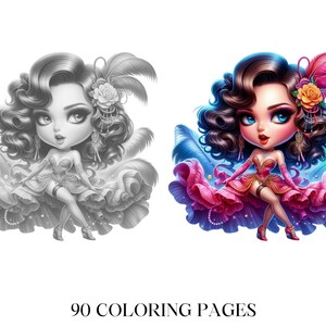 Chibi Burlesque (90) Coloring Pages Adult & Kid Coloring Book ...