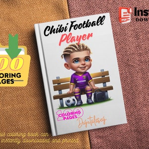 Chibi Football Player Coloring Pages 100 Pages Adult & Kid Coloring ...