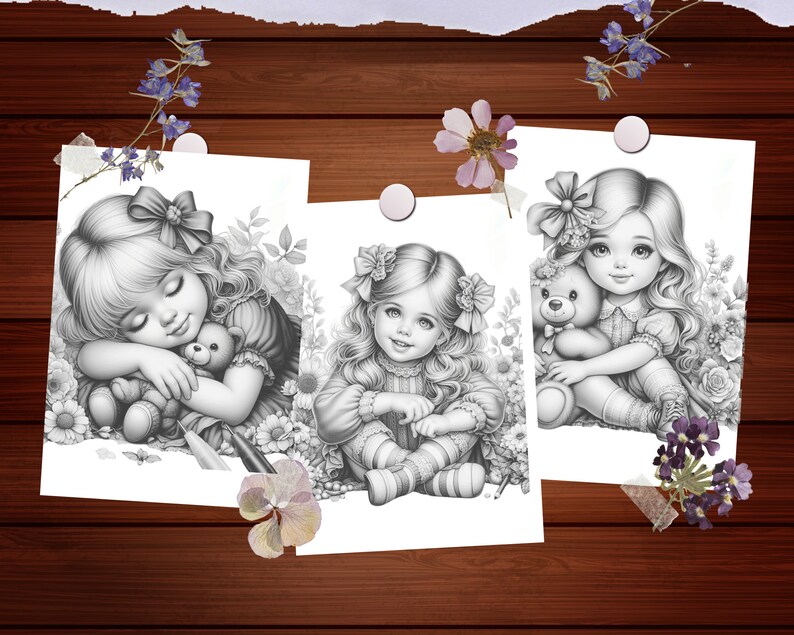 Adorable Vintage Girl Coloring Pages 60 Pages Adult &kid Coloring Book ...