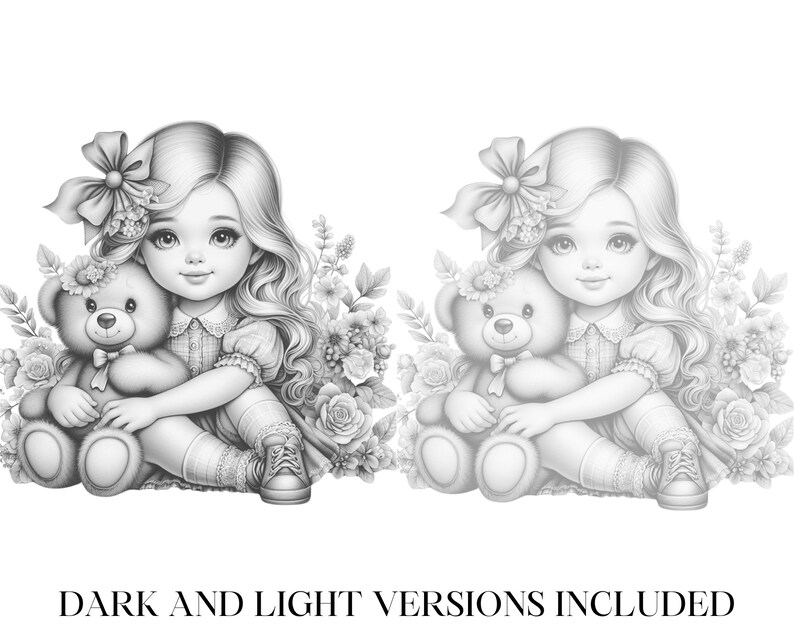 Adorable Vintage Girl Coloring Pages 60 Pages Adult &kid Coloring Book ...