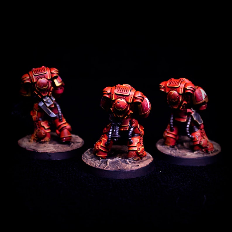 Painted Blood Angels Heavy Intercessors With Captain Painting ...