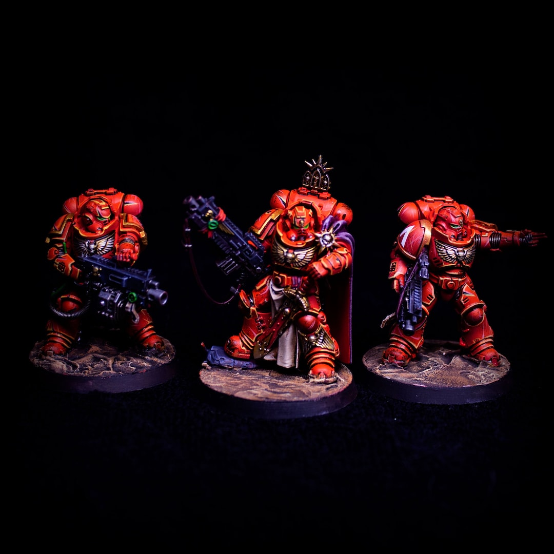 Painted Blood Angels Heavy Intercessors With Captain Painting ...