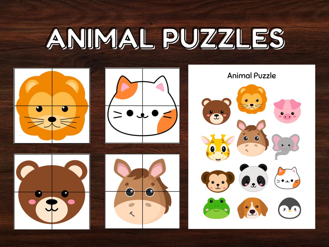 12 Printable Animal Puzzles for Kids | Fun Activity | Homeschool Parent ...